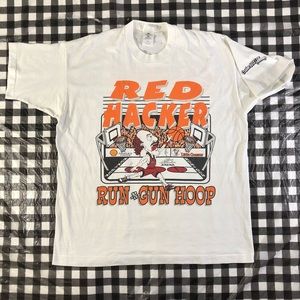 Fruit of the Loom | Shirts | Vtg Red Hacker Basketball Runngun Hoop ...
